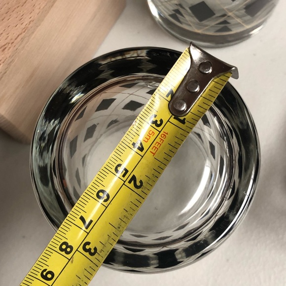 Vintage | Dining | Vintage Modern Black Gold Diamond Rocks Glasses ...